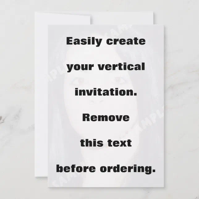 Easily create your vertical photo invitation | Zazzle