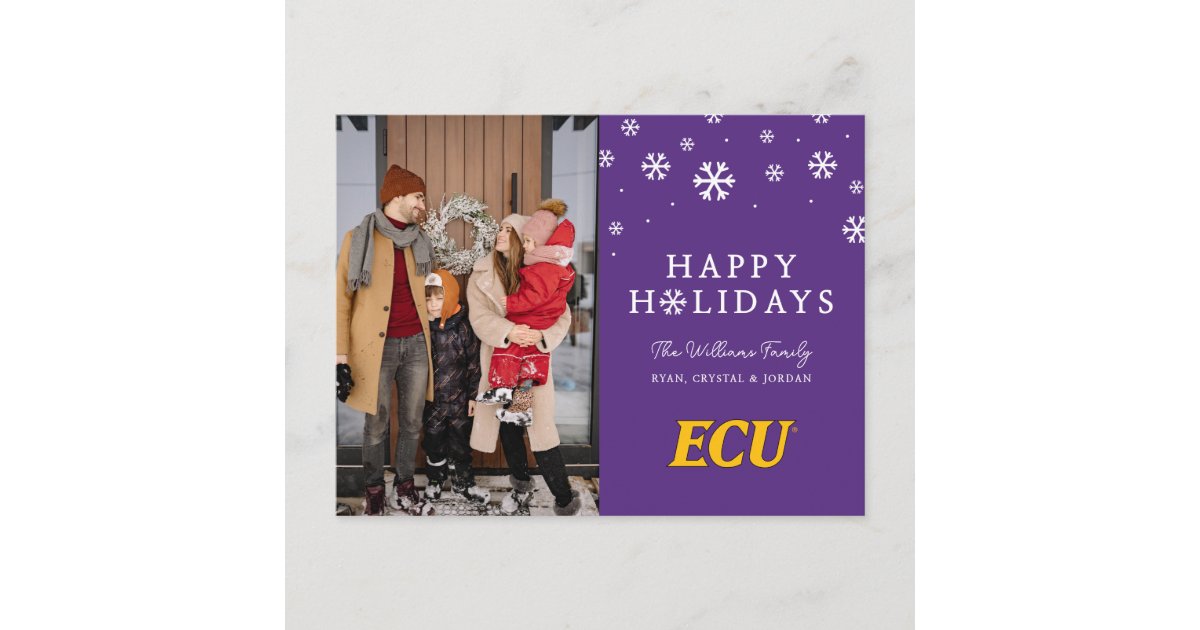 East Carolina University | ECU Logo Holiday Postcard | Zazzle
