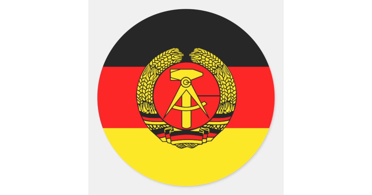 East Germany, Flag Classic Round Sticker | Zazzle