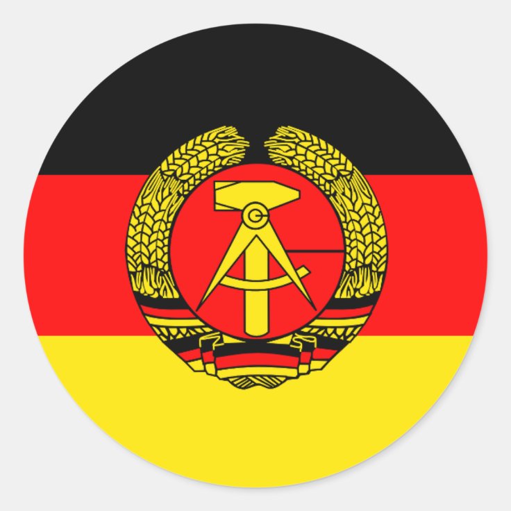 East Germany, Flag Classic Round Sticker | Zazzle