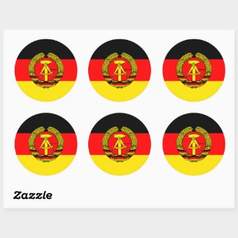 East Germany, Flag Classic Round Sticker | Zazzle