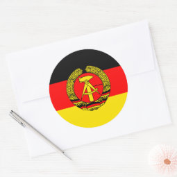 East Germany, Flag Classic Round Sticker | Zazzle