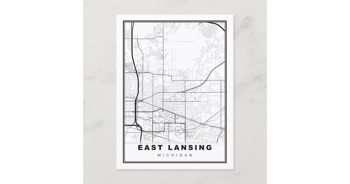 East Lansing Map Postcard | Zazzle
