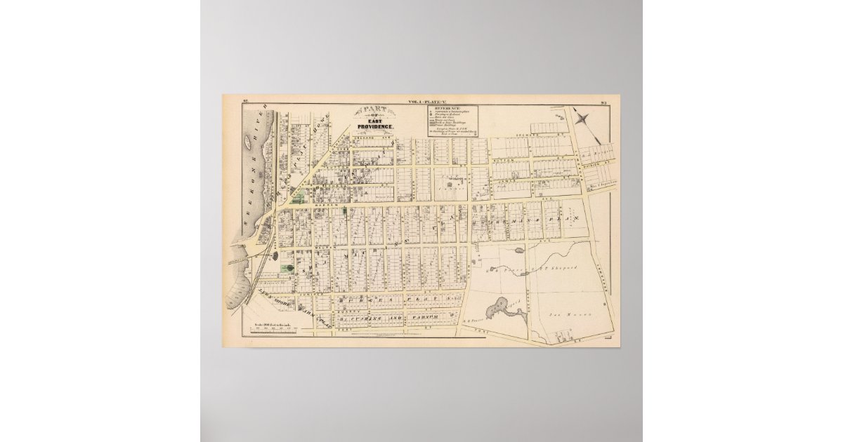 East Providence Rhode Island Map Poster | Zazzle