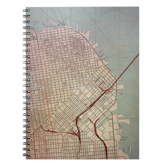 East San Francisco Topographic Map Notebook | Zazzle