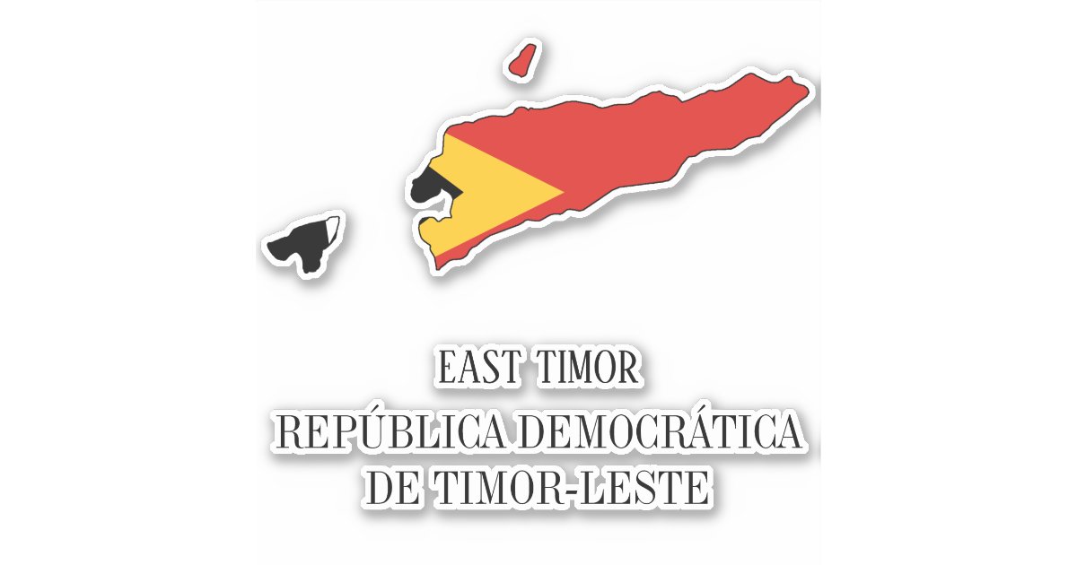 East Timor Flag Map Patriotic Sticker | Zazzle