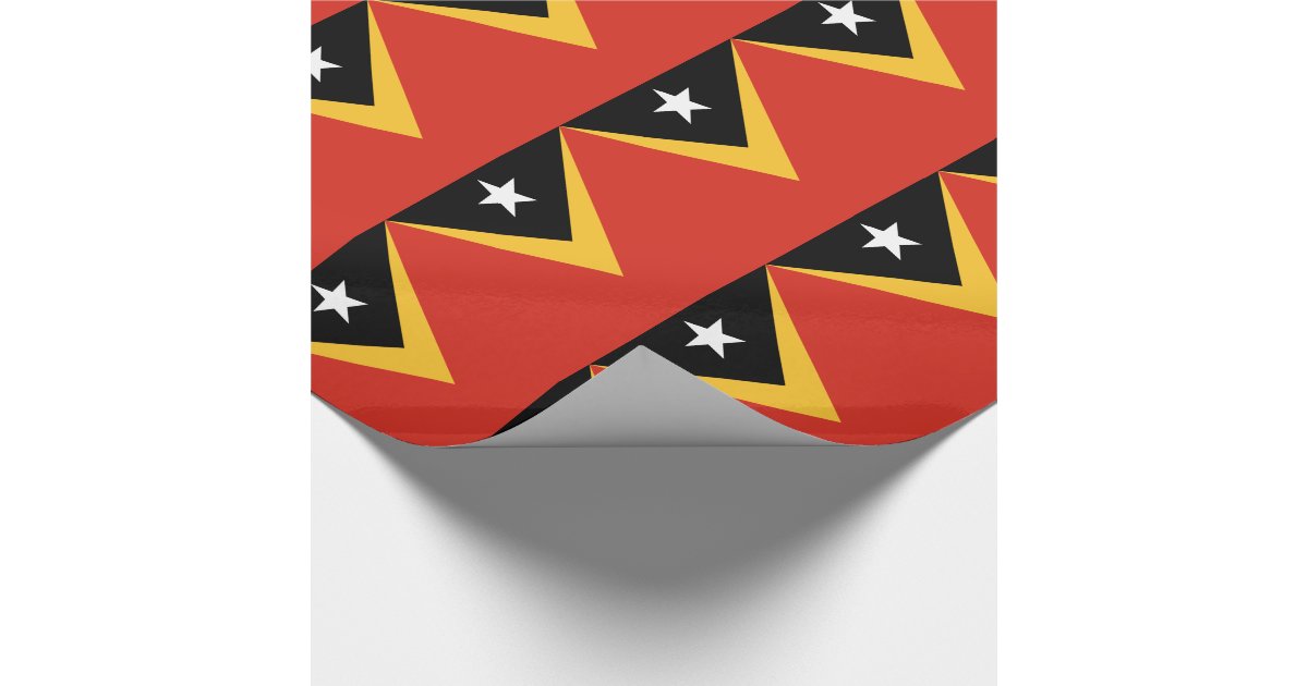 East Timor Flag Wrapping Paper | Zazzle