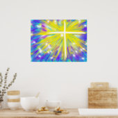 Easter abstract resurrection cross poster | Zazzle