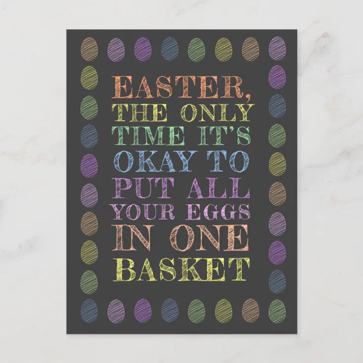 Easter All your eggs in one basket Holiday Postcard | Zazzle