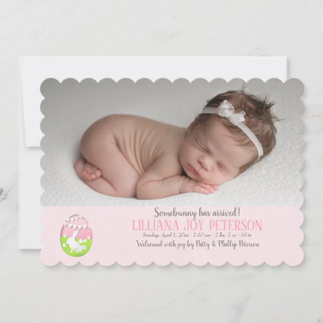 Easter Baby Photo Birth Announcement | Zazzle