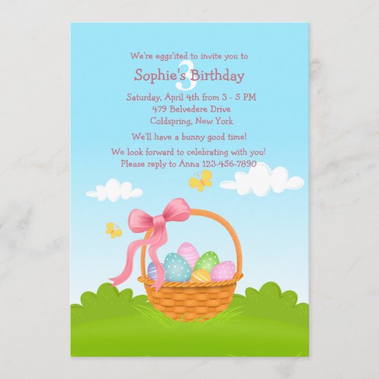 Easter Basket Birthday Invitation | Zazzle.com