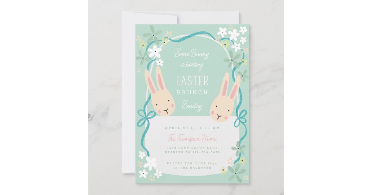 Easter Basket Bunnies Easter Invitation | Zazzle