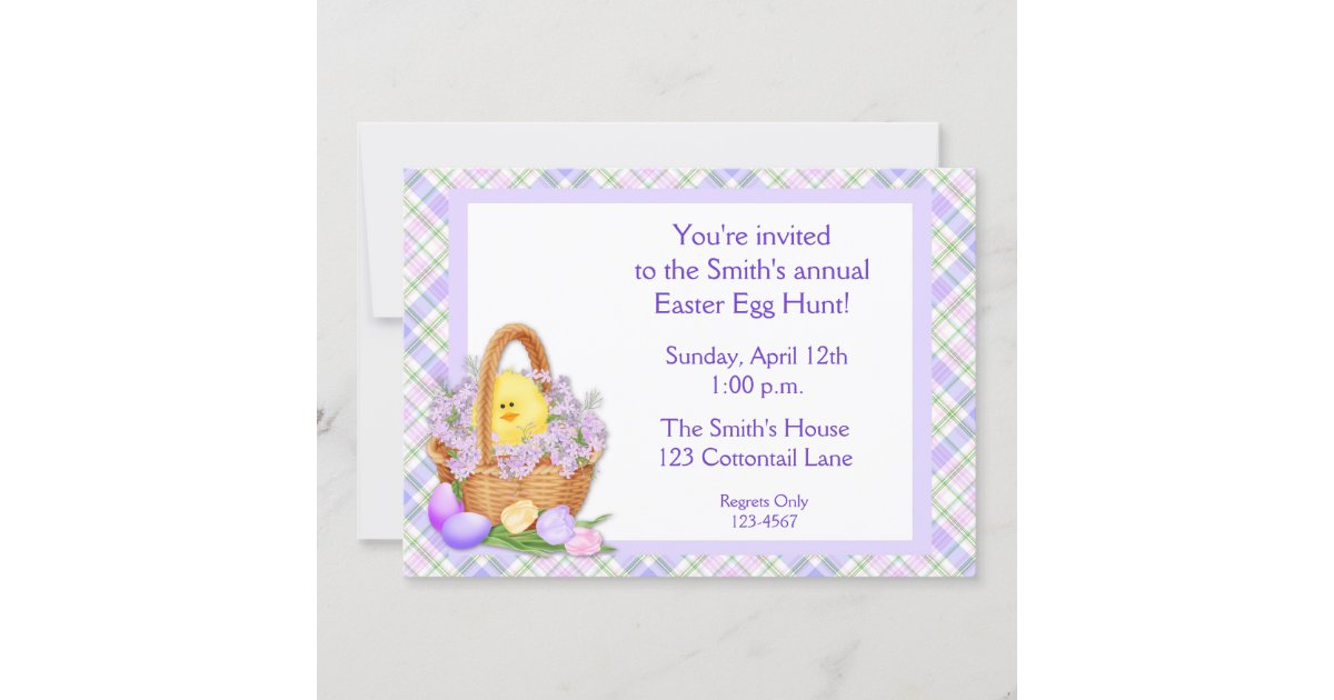 Easter Basket Chick Invitation | Zazzle