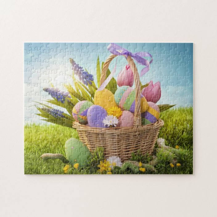 Easter basket jigsaw puzzle | Zazzle.com