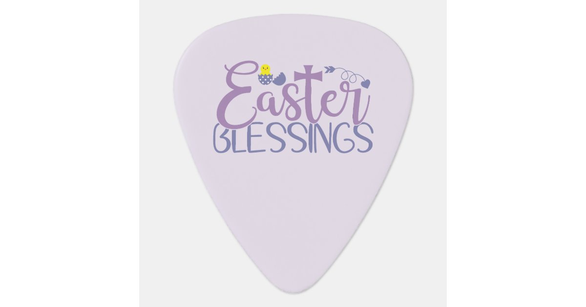 Easter Blessings Calligraphy Quote Happy Easter Guitar Pick | Zazzle