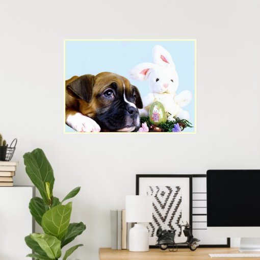 Easter boxer puppy poster | Zazzle