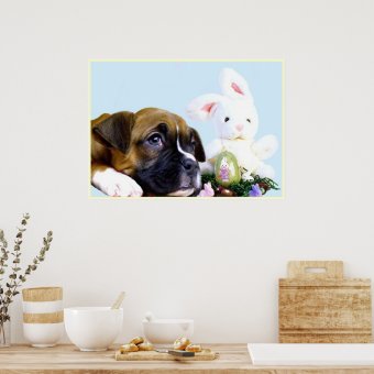 Easter boxer puppy poster | Zazzle