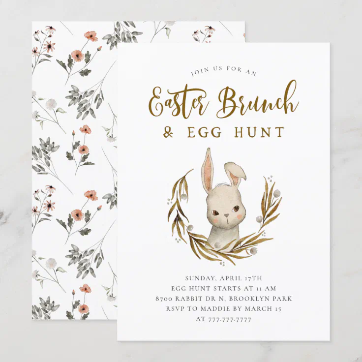 Easter Brunch And Egg Hunt Invitation Easter Egg Hunt Invitation