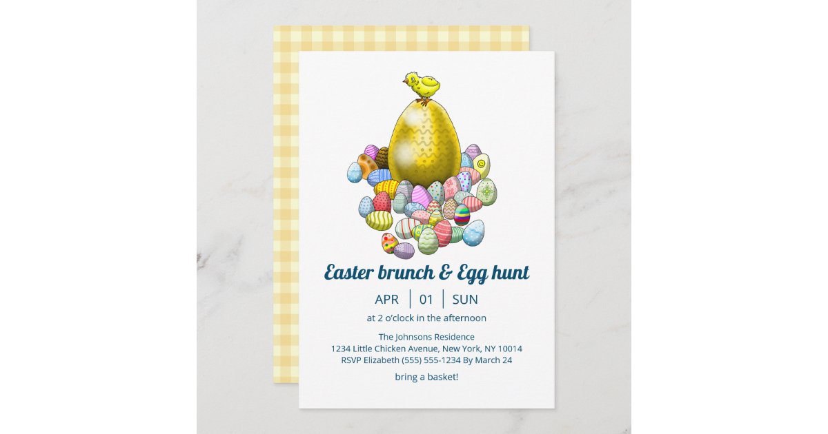 Easter brunch & Egg Hunt Invitation | Zazzle