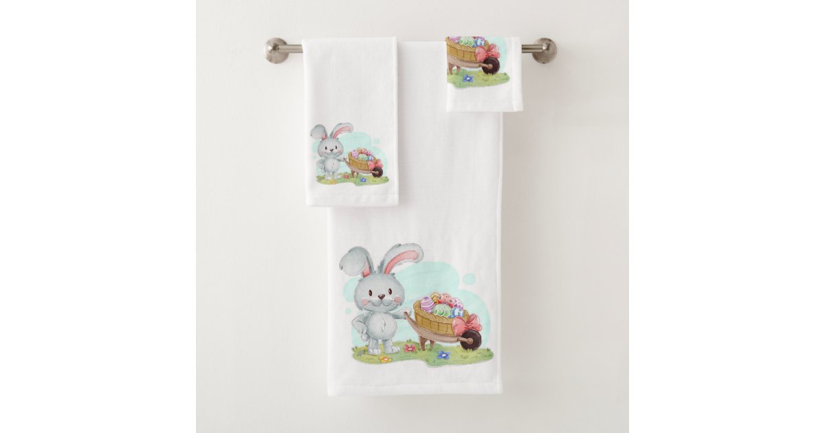 Easter Bunnies Bath Towel Set | Zazzle