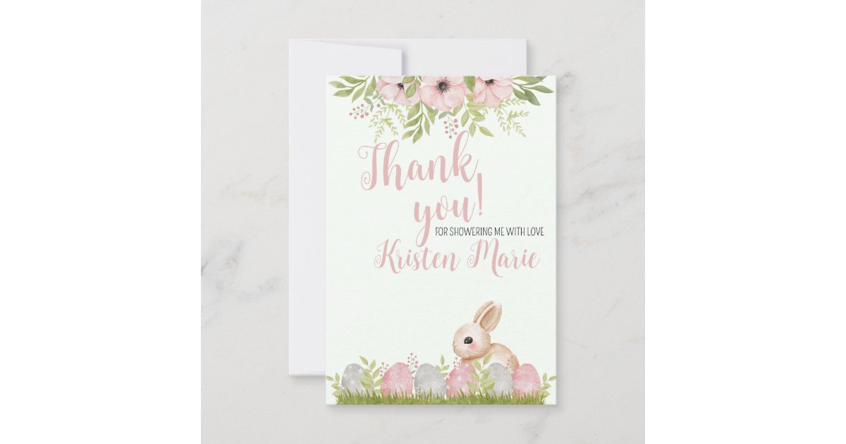 Easter Bunny Baby Shower Thank You Card | Zazzle