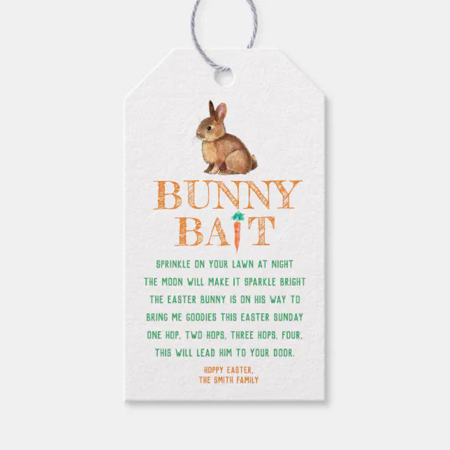 Easter Bunny Bait Gift Tags | Zazzle
