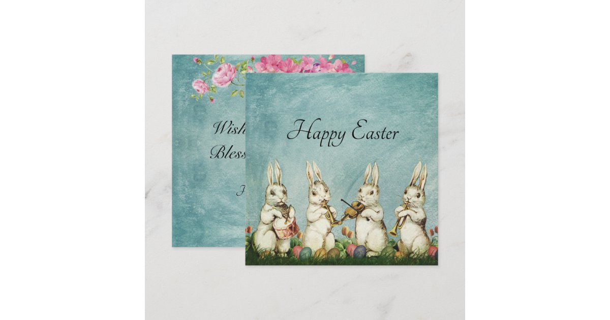 Easter Bunny Band Card Personalize Text | Zazzle