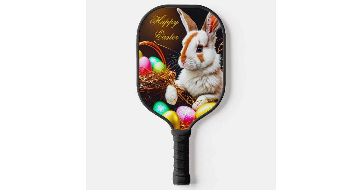 Easter Bunny Basket & Eggs Pickleball Paddle | Zazzle