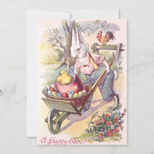 Easter Bunny Chick Colored Egg Invitation | Zazzle