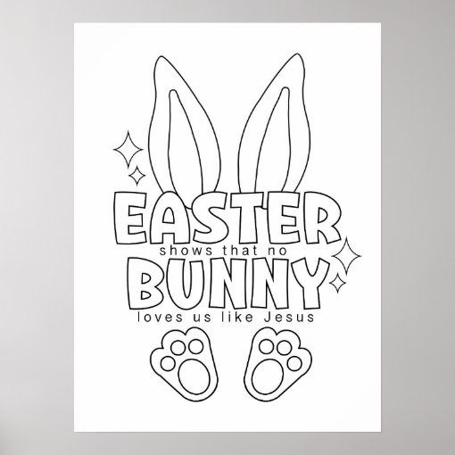 Easter Bunny Coloring Page Poster | Zazzle