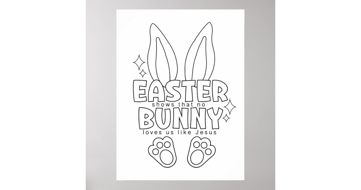 Easter Bunny Coloring Page Poster | Zazzle