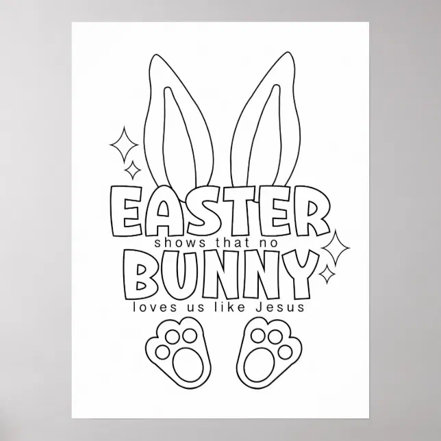 Easter Bunny Coloring Page Poster | Zazzle