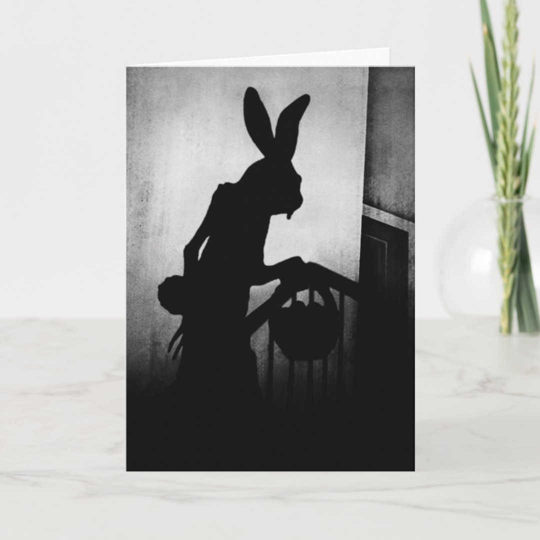 Easter Bunny Creepy Shadow Card | Zazzle