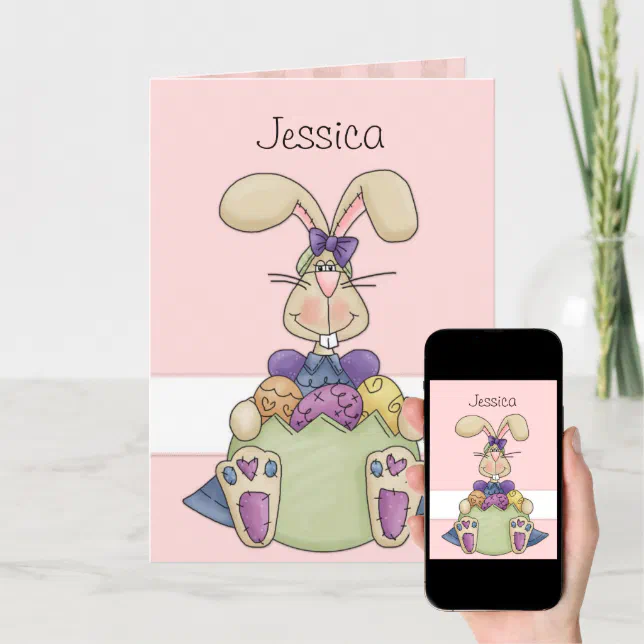 Easter Bunny Custom Holiday Card | Zazzle