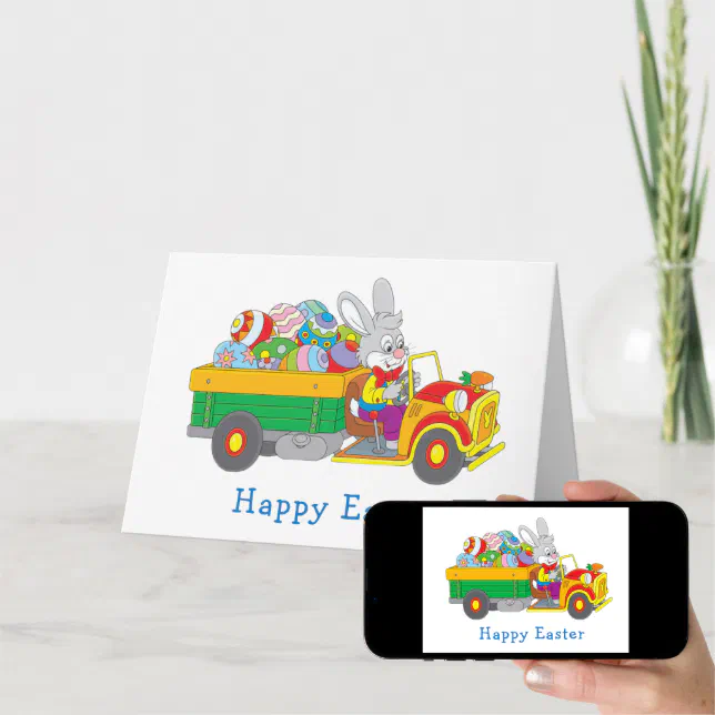 Easter Bunny Delivery Truck Holiday Card | Zazzle