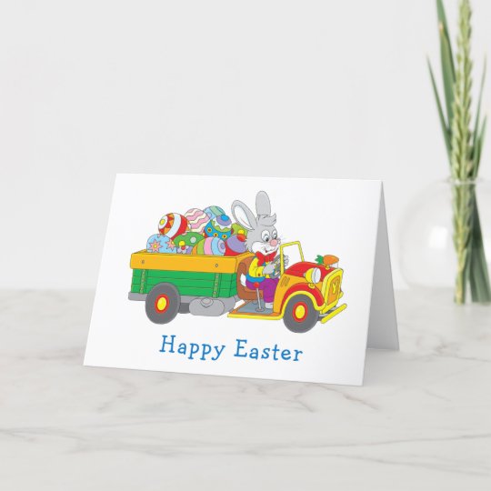 Easter Bunny Delivery Truck Holiday Card | Zazzle.com