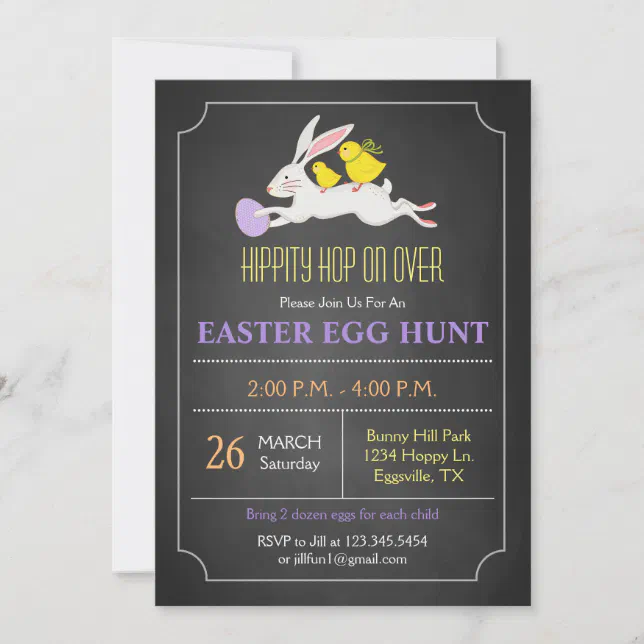 Easter Bunny Easter Egg Hunt Invitation | Zazzle