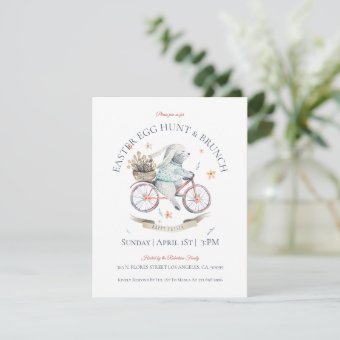 Easter bunny, egg -hun & easter brunch invite | Zazzle