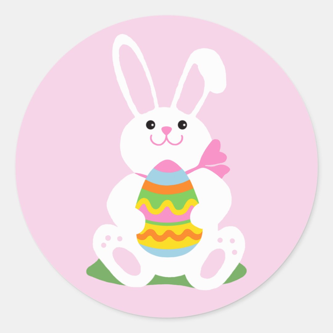 Easter Bunny | Egg Hunt Classic Round Sticker | Zazzle