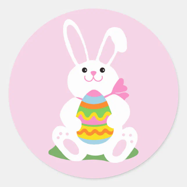 Easter Bunny | Egg Hunt Classic Round Sticker | Zazzle