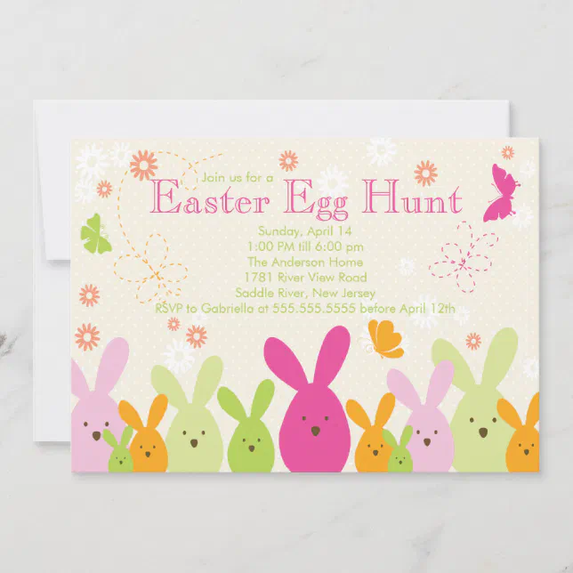 Easter Bunny Egg Hunt Easter Party Invitation | Zazzle