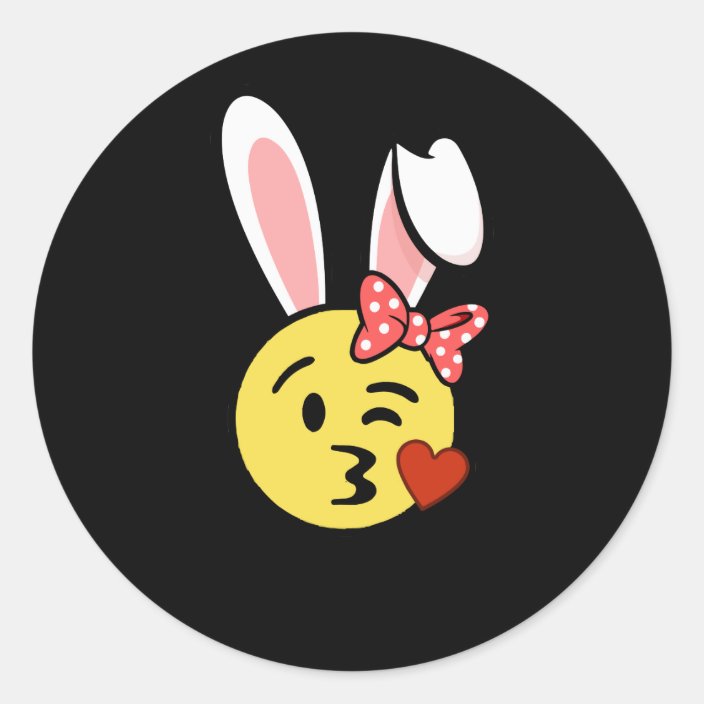 Easter Bunny Emoji Classic Round Sticker | Zazzle.com