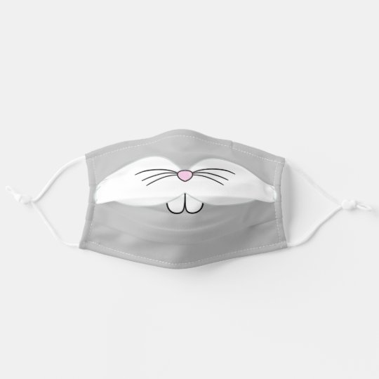 Easter Bunny Face with 2 Buck Teeth Cartoon Rabbit Adult Cloth Face ...
