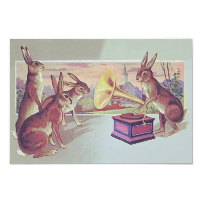 Easter Bunny Gramophone Phonograph Photo Print | Zazzle