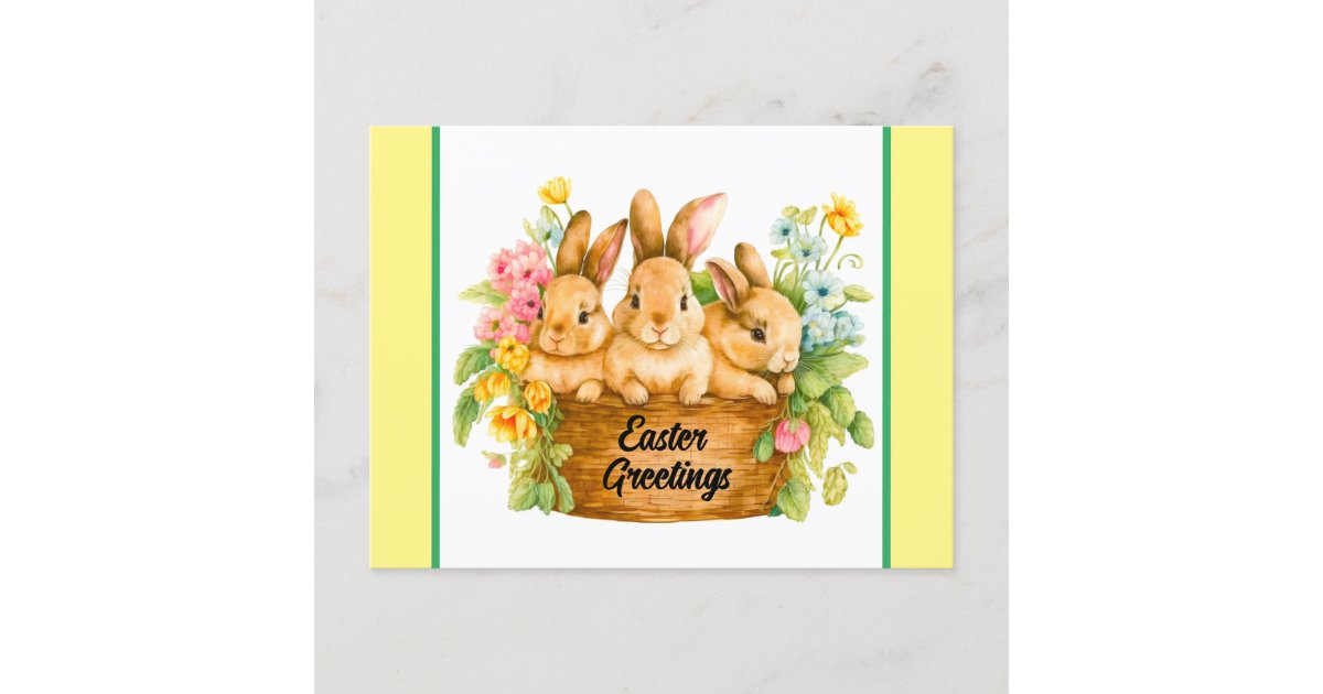 Easter Bunny Greetings Postcard | Zazzle