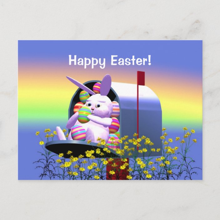 Easter Bunny Mail Holiday Postcard | Zazzle.com