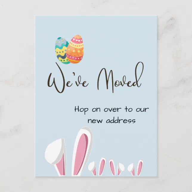 Easter Bunny Moving Announcement New Address | Zazzle