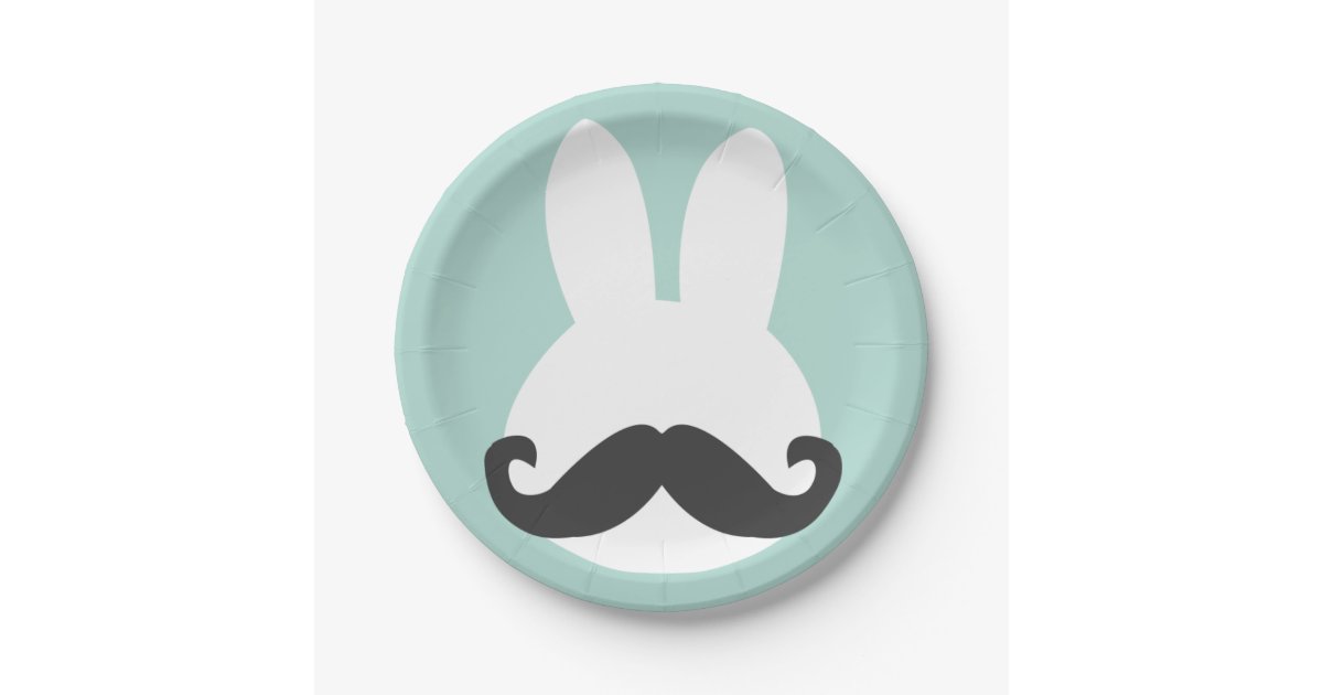 Easter Bunny Mustache Paper Plates | Zazzle
