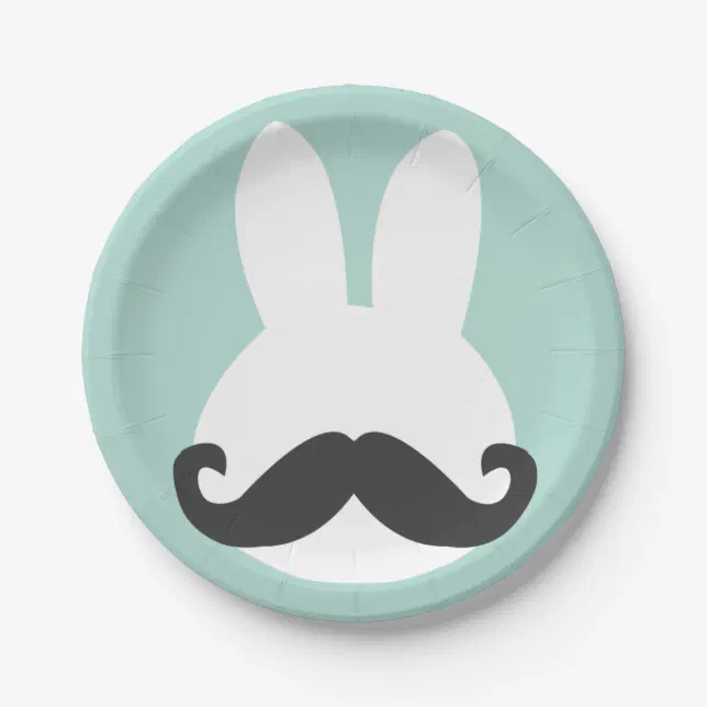 Easter Bunny Mustache Paper Plates | Zazzle