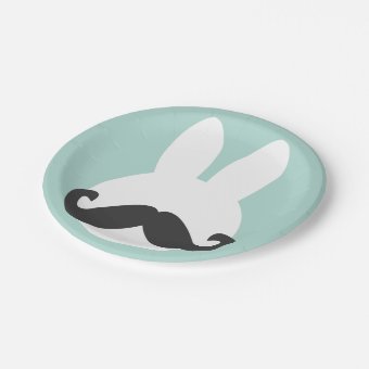 Easter Bunny Mustache Paper Plates | Zazzle